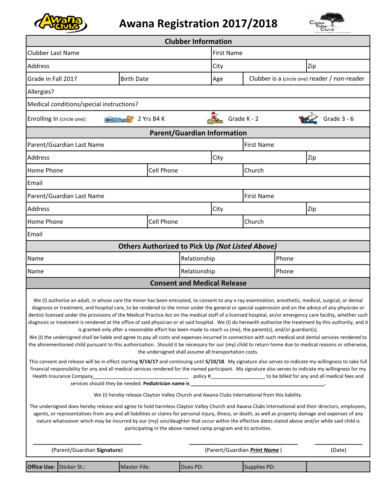 Awana Registration Form Template We Are The Church Postcard Church